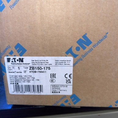 Eaton/Moeller. Overload Relay. Zb150-175. Eaton Xtob175Gc1 - Industrial ...