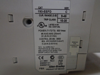 Allen Bradley 193-Eefd Overload Relay Ser.C - Industrial Lynx