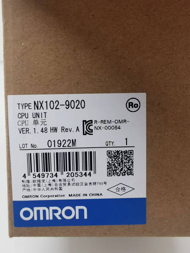 Omron Plc Module Nx102-9020 Cpu - Industrial Lynx