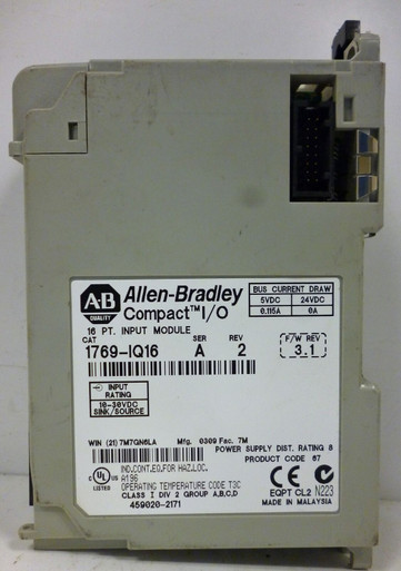 Allen Bradley 1769-Iq16 Ser A Rev 2 F/W Rev 3.1 Compact ¢I/O Plc Input ...