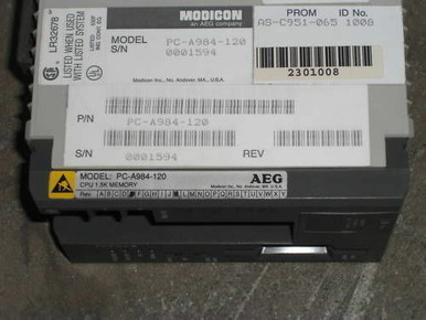 aeg modicon pc-a984-120 cpu module - Industrial Lynx