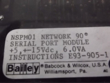 bailey network 90 nspm01 serial port module - Industrial Lynx