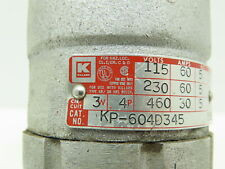 Killark Kp-604D345 Aluminum 60 Amp Plug 115/230Vac 3W 4P Hazardous ...
