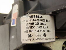 Hubbell Hc14-193-100-582 Dc Contactor 1000 Amp 600Vdc 125Vdc Coil ...