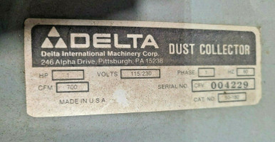Delta Dust Collector 1 Hp 700 Cfm Usa - Industrial Lynx