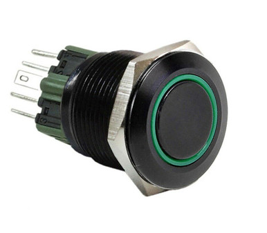 25Mm Black Stainless Push Button Green Halo Angel Eye Led Momentary ...