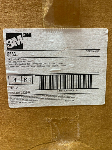 3M 5553 Cold Shrink Rubber Splice Kit 5Kv (3 Splices/Kit - Industrial Lynx