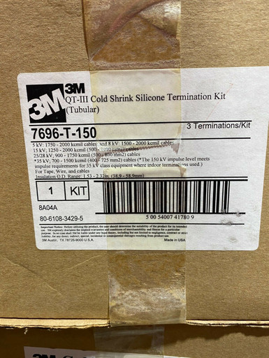 3M Cold Shrink Qt-Iii Termination Kit 7696-T-150 3 Terminations/Kit ...
