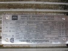 Toshiba Tefc 3Ph Induction Motor Model B0034Fgc2A3 Type 1K 3Hp 230/460V ...