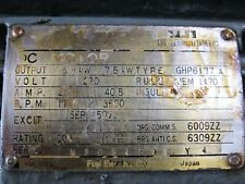 Fuji Dc Spindle Motor Ghp6137A 220V, Tachometer Generator Tg20 ...