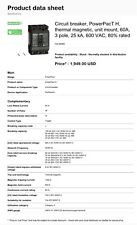 Square D Hjl36060 3P 60A Powerpact 600V Circuit Breaker - Industrial Lynx