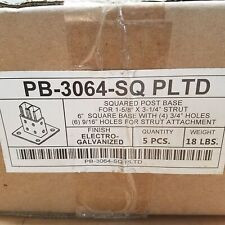 Pb-3064-Sq Pltd Squared Post Base, 6" Base, Galvanized Steel 1-5/8"X3-1 ...
