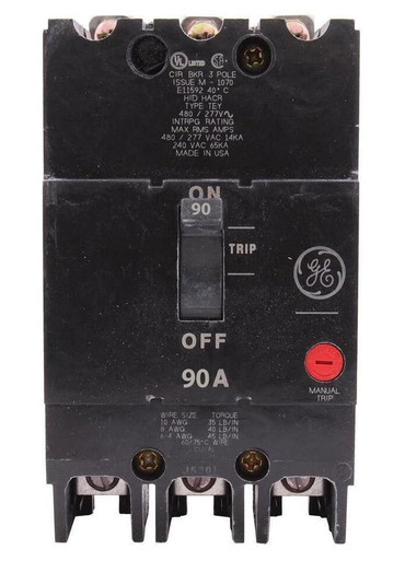 Tey390 - Ge 90 Amp 3 Pole 480 Volt Bolt-On Molded Case Circuit Breaker ...
