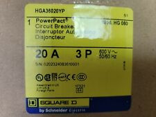 Square D Hga36020Yp 3 Pole 20 Amp 600Vac Model Hg060 Powerpact Circuit ...