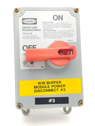 Hubbell Hblds3 Circuit-Lock Disconnect Switch And Enclosure 3-Pole ...