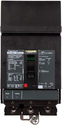 Hja36100 Square D I-Line Style Plug-In 100 Amp 3 Pole 600V 3 Ph Circuit ...