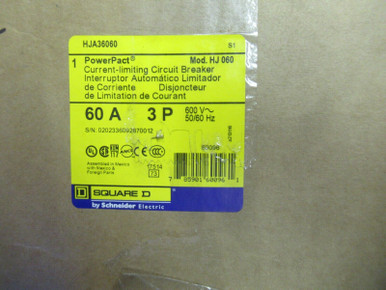 Square D Hja36060, 60 Amp, 600 Volt, 3 Pole, 65K, Circuit Breaker ...