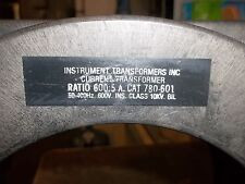 Instrument Transformers Inc Current Transformer Ratio 600:5 780-601 ...
