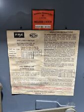 Fpe 1236 Enclosed Disconnect Switch 200A 3P 600V Type A 100Hp Max ...