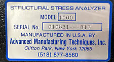 Amt Structural Stress Analyzer 1000 Advance Manufacturing Technics ...