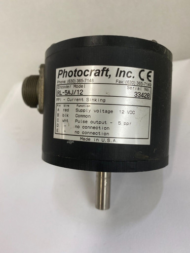 Photocraft By Tri-Tronics Rl-5Aj/12 Rotary Shaft Encoder - Industrial Lynx