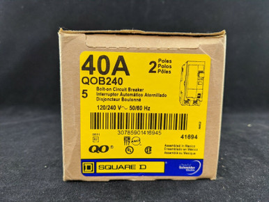 Square D Qob240 40 Amp 2 Pole Miniature Circuit Breaker Bolt On Box Of ...