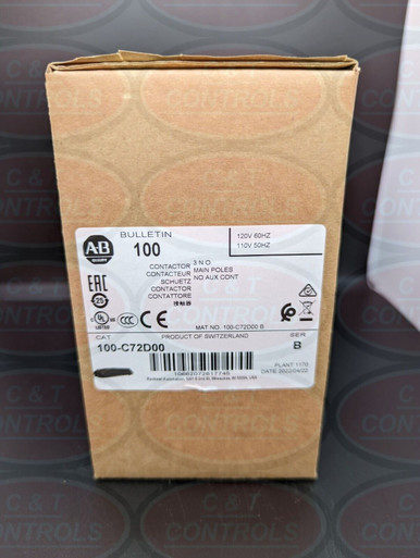 Allen Bradley 100-C72D00 72A 120V Contactor Iec Screw Terminals ...