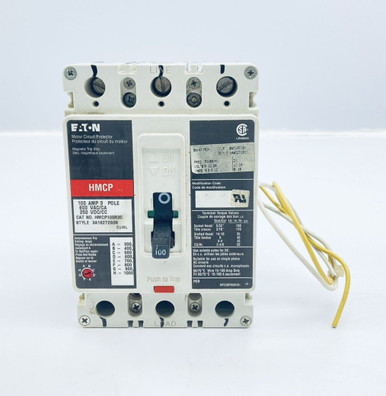 Eaton Hmcp100R3C Magnetic Circuit Breaker 600Vac 250Vdc 100Amp 3-Pole ...