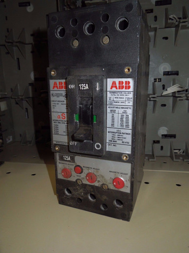 Abb Type Fs 125A 3P 600Vac / 500Vdc Circuit Breaker Line & Load Side ...