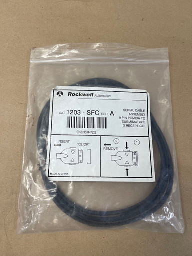 Rockwell 1203-Sfc Serial Cable Assy Ser A 9 Pin Pcmcia Subminiature D ...