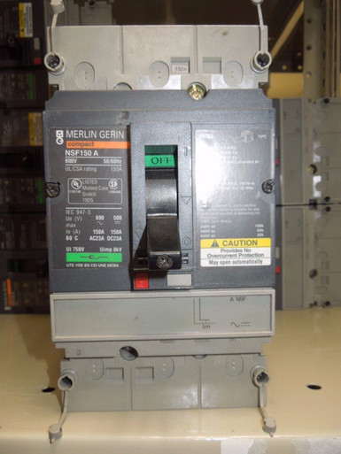 Merlin Gerin Compact Switch Nsf150A 150A 600V W/ Adapter & 2 Auxiliary ...