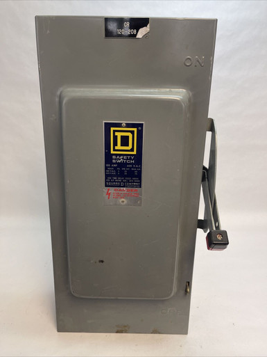 Square D H-363-N Ser E1 Safety Switch 600Vac 100A Fusible 75Hp Type 1 ...