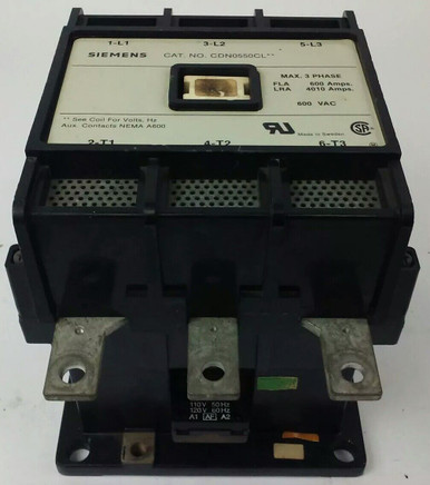 Siemens Cdn0550Cl, Contactor, 600Vac, 3Ph, Fla 600A, Lra 4010A, Nema ...