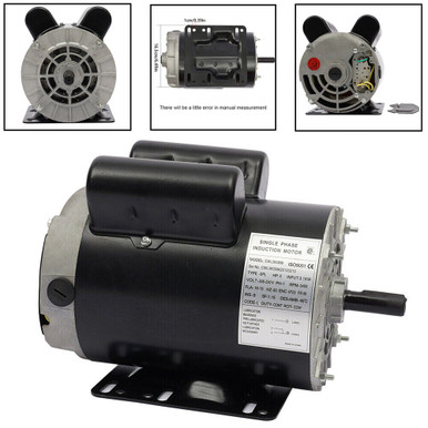 Air Compressor Motor 5 Hp Spl 1 Phase 56 Frame 3450Rpm 5/8" Shaft 230V ...