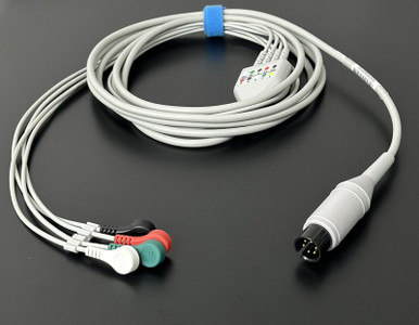 Ivy Cardiac Trigger Monitor Ecg Cable 6 Pin 4 Leads Snap - Industrial Lynx