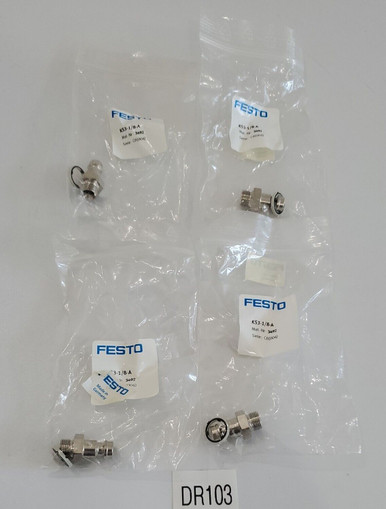 Lot Of 4 Festo Ks3-1/8-A Adapter Quick Connection Plugs - Industrial Lynx