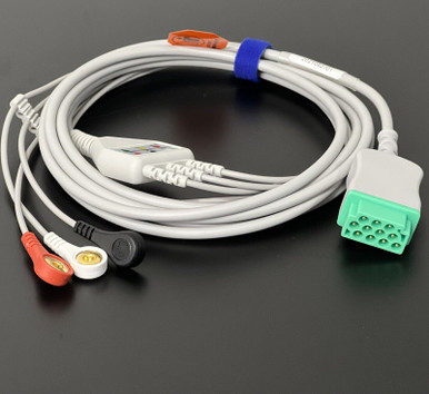 Draeger Drager Narkomed 6400 11 Pin 3 Leads Snap Ecg Cable - Industrial ...