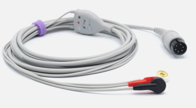 Midmark Datex Ohmeda Ecg Ekg Cable 6 Pin 3 Leads Snap - Industrial Lynx