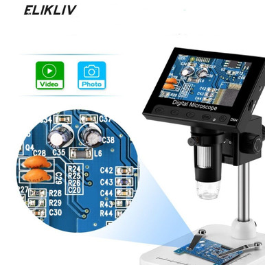 Elikliv 1000X Digital Microscope 4.3'' Lcd Screen Pcb Repair Coin ...