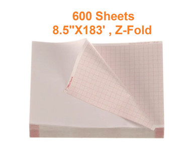 600 Sheet Ecg Ekg Thermal Paper ZFold For Atria 3000 3100 6100 8300 ...