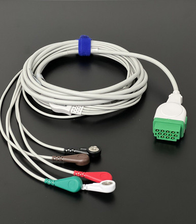 Ge Dash 4000 Compatible 5 Lead Snap Ecg Cable - Industrial Lynx