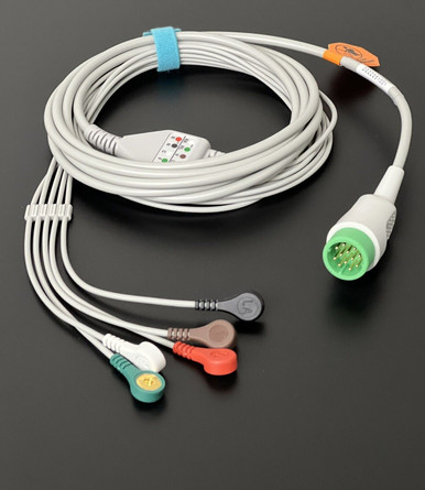 Physio Control Lifepak 12 Ecg Cable 5 Lead Snap - Industrial Lynx