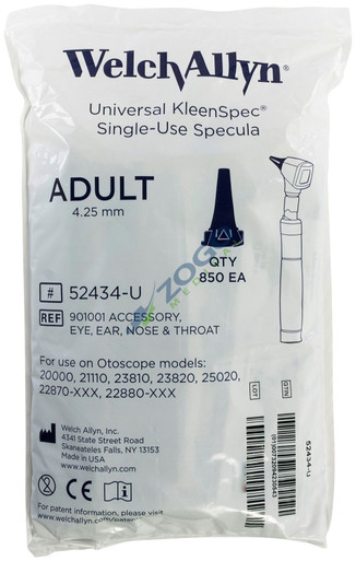 Welch Allyn Kleenspec Disposable Otoscope Specula 4.25Mm - Bag Of 850 ...