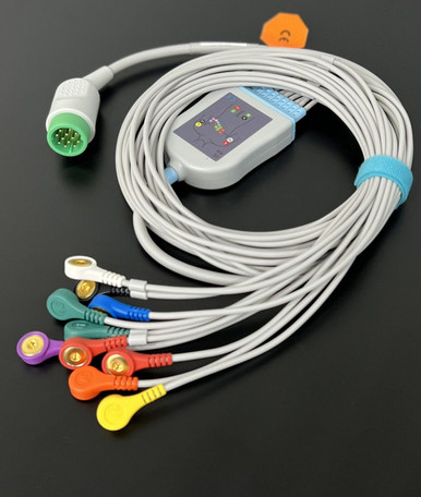 Physio Control Lifepak 20 Ecg Ekg Cable 10 Leads Snap - Industrial Lynx