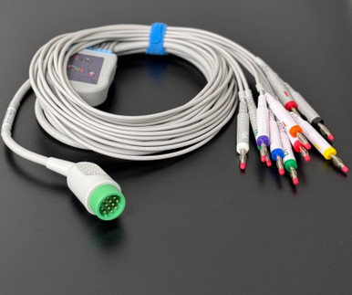 Physio Control Lifepak 12/15/20 Ekg Cable 10 Leads Banana - Industrial Lynx