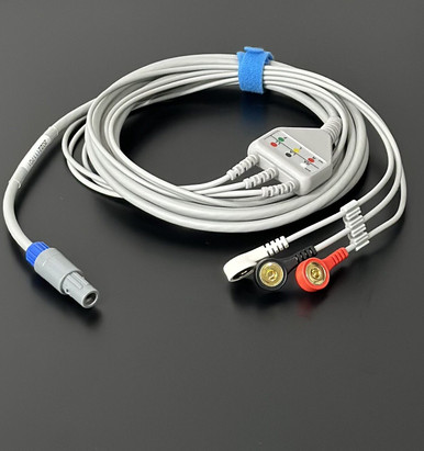Ge Vivid I Compatible 3 Lead Snap Ecg Cable - Industrial Lynx
