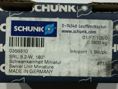 Schunk Pneumatic Universal Swivel Unit Sru 8.2W - Industrial Lynx