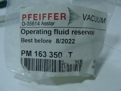 Pfeiffer Operating Fluid Reservoir P/N Pm163350T - Industrial Lynx