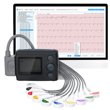 12 Lead Holter Monitor Recording 2 Ecg And Heart Rate Ai Analysis ...