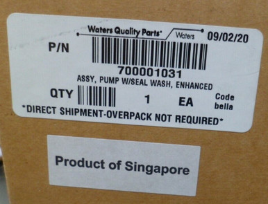 Waters Pn 700001031 Assy Pump W/Seal Wash Plunger Drive Torpedo Pump ...